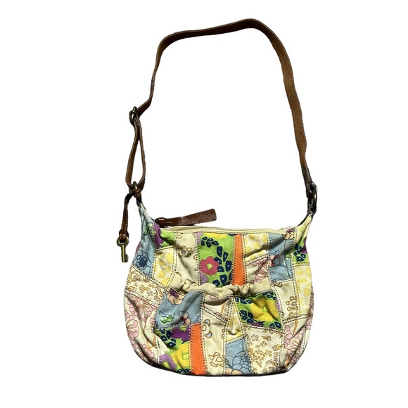 Fossil | Bags | Fossil Patchwork Quilt Floral Print Shoulder Bag Purse ...